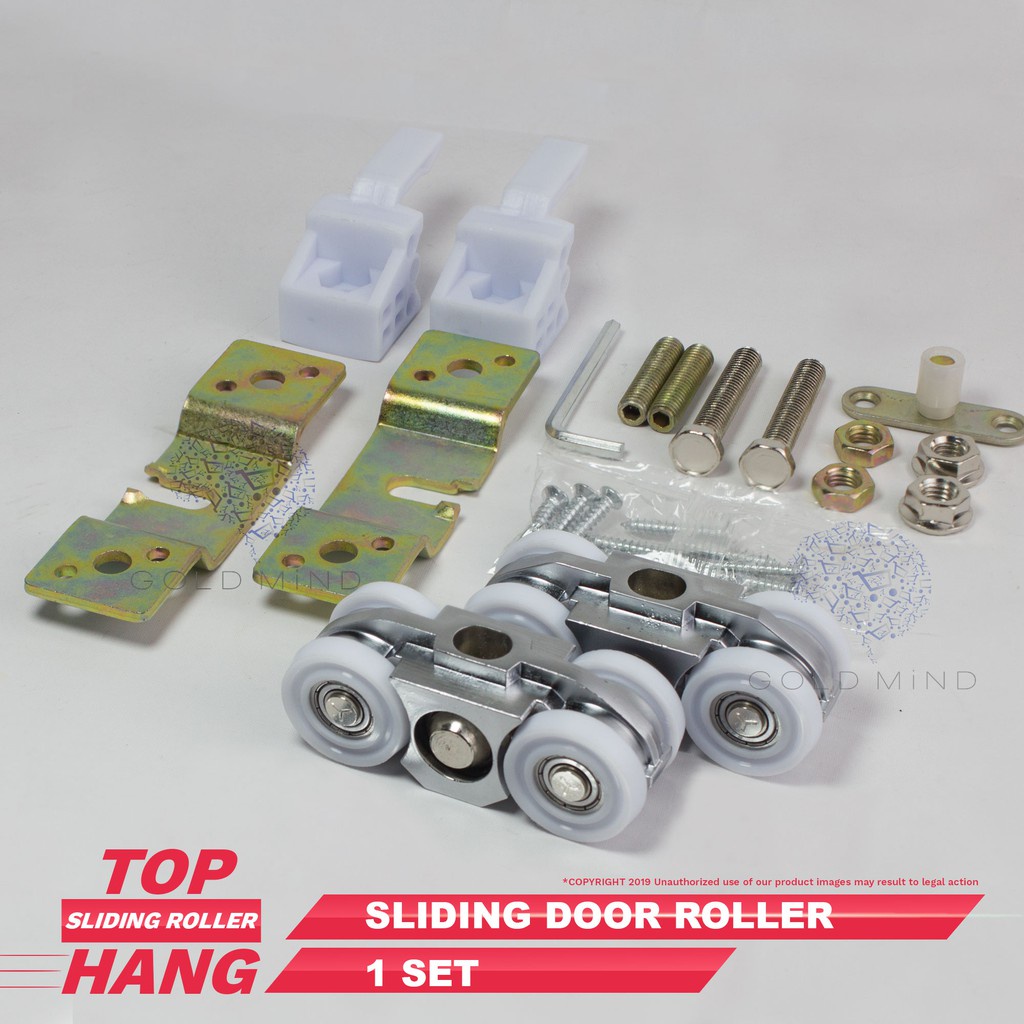 Heavy Duty Top Hang Sliding Roller Hung 4 Wheels (60kg) 1 Set | Shopee ...