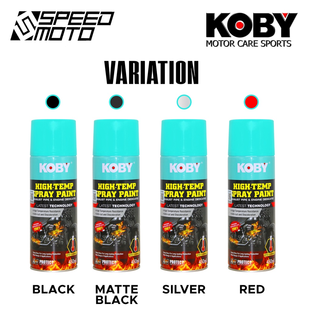 KOBY HIGH-TEMP SPRAY PAINT / ENGINE COATING SPRAY 450ML UNIVERSAL M338 ...