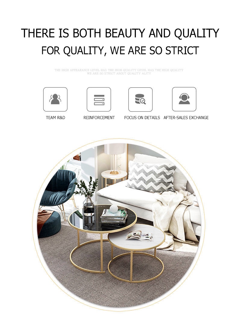 Creative small simple modern living room Nordic style steel wood coffee ...