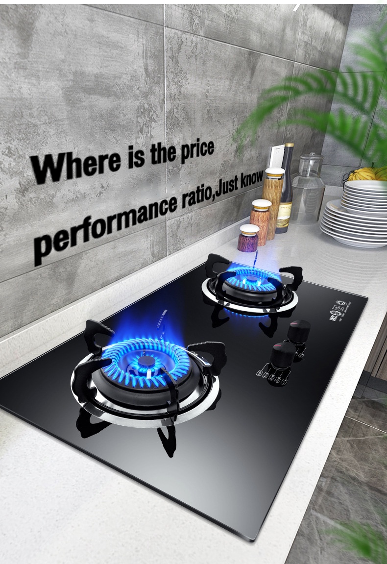 IKER double-head gas stove embedded desktop dual-purpose stove (gas ...