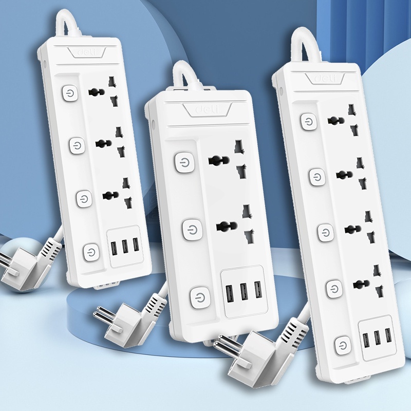 Deli Extension Cord with USB Port Multifunctional Power Strip Power ...