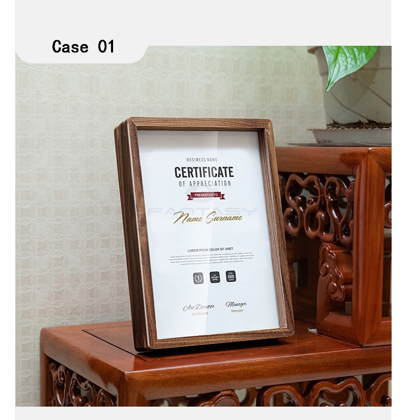 Sviao A4 Solid Wood Medal Award Patent Display Frame Decoration A4 ...