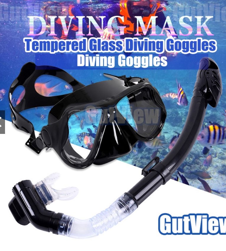BYKOSION Swimming Mask Tempered Glass Diving Air Leakage Breathing Tube ...
