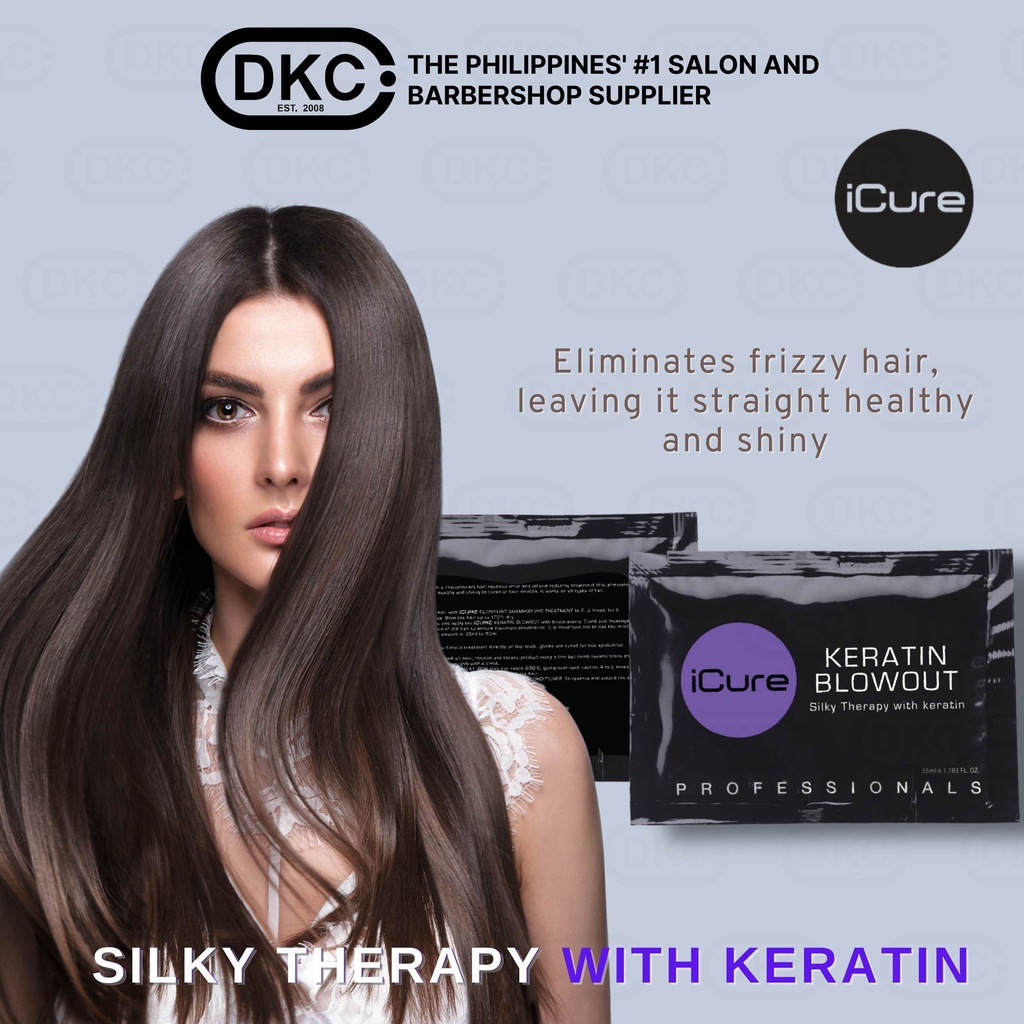iCure Keratin Blowout Sachet 35ml Hair Treatment Brazilian Blowout- DKC ...
