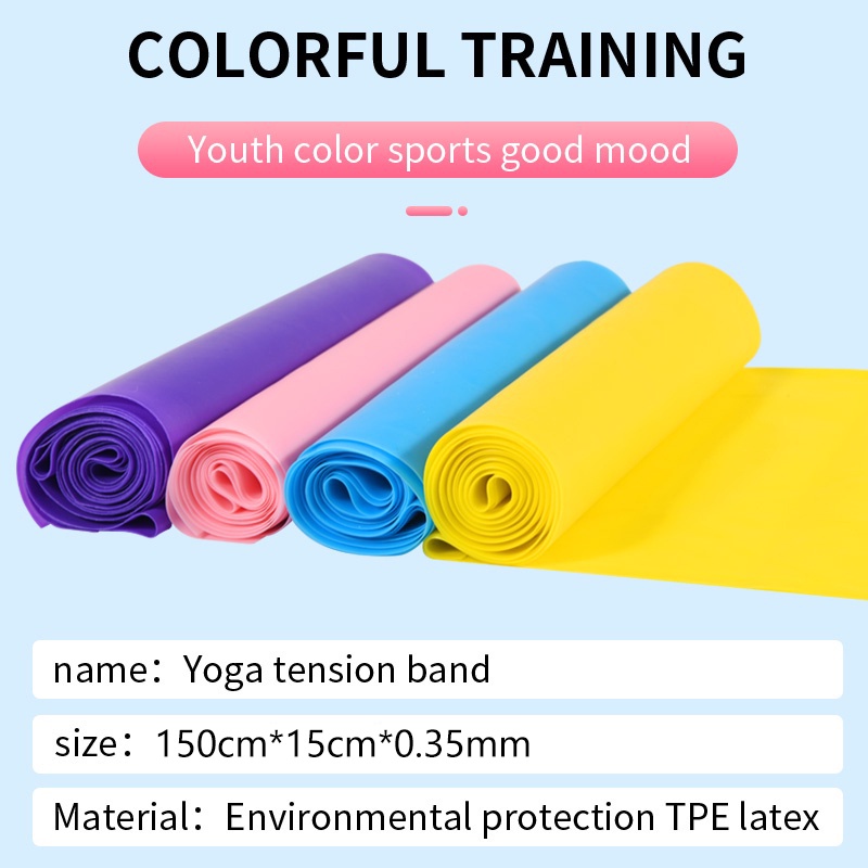 Yoga Pilates Stretch Resistance Band Fitness Rubber Elastic Bands ...