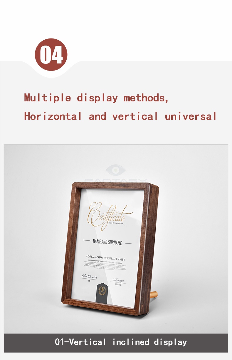 Sviao A4 Solid Wood Medal Award Patent Display Frame Decoration A4 ...