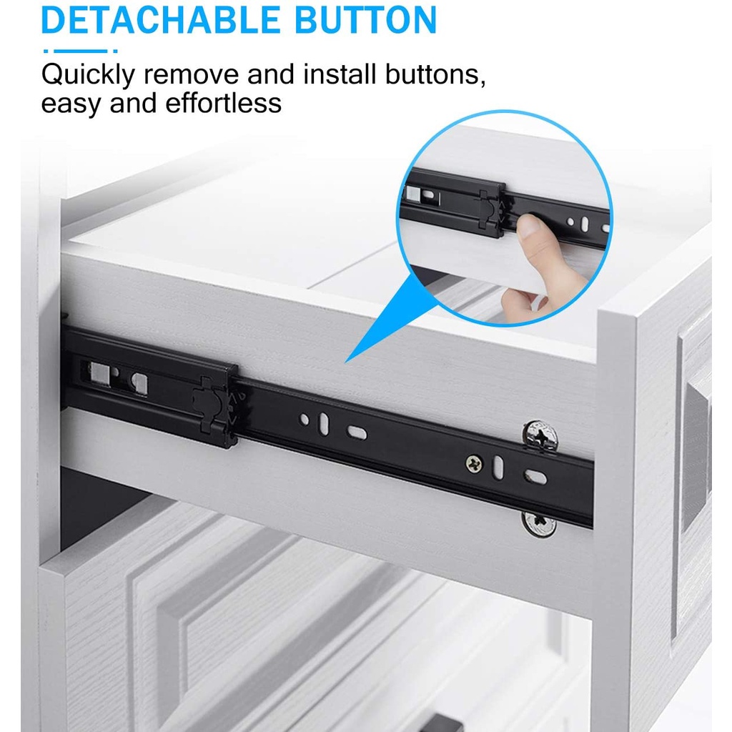 1 Pair Heavy Duty Drawer Guide Full Extension Ball Bearing Drawer ...