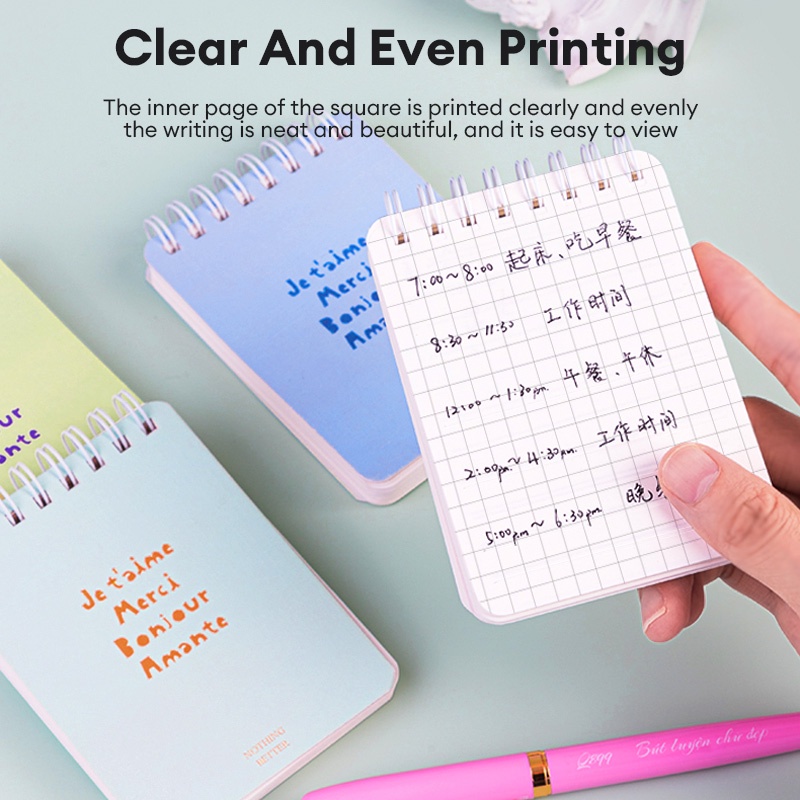 Deli A7 Spiral Notebook 100 Sheets Cute Mini Notepad School Supplies ...