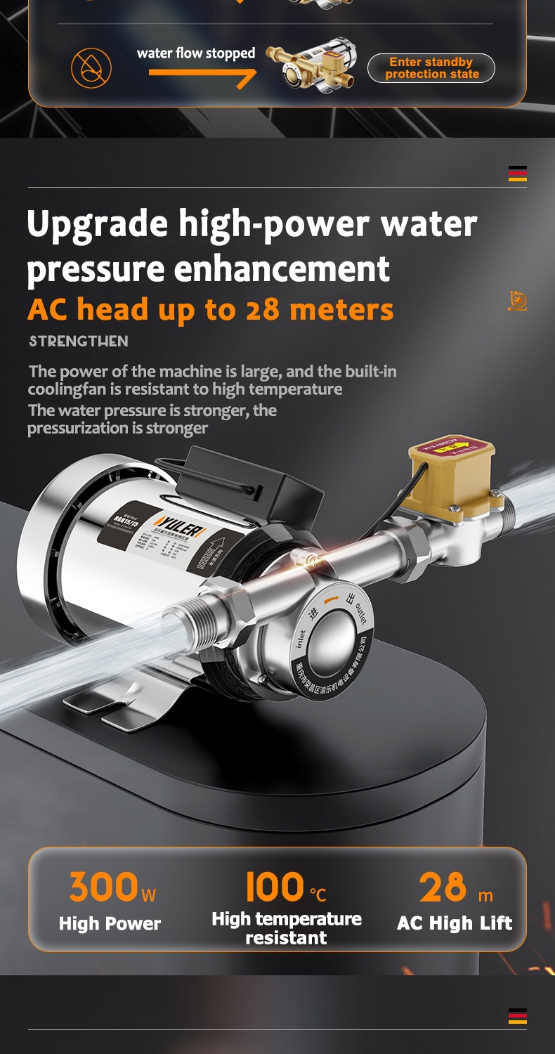 Water Booster Pump Home 220V 60HZ 100W/150W/260W Automatic Shower ...