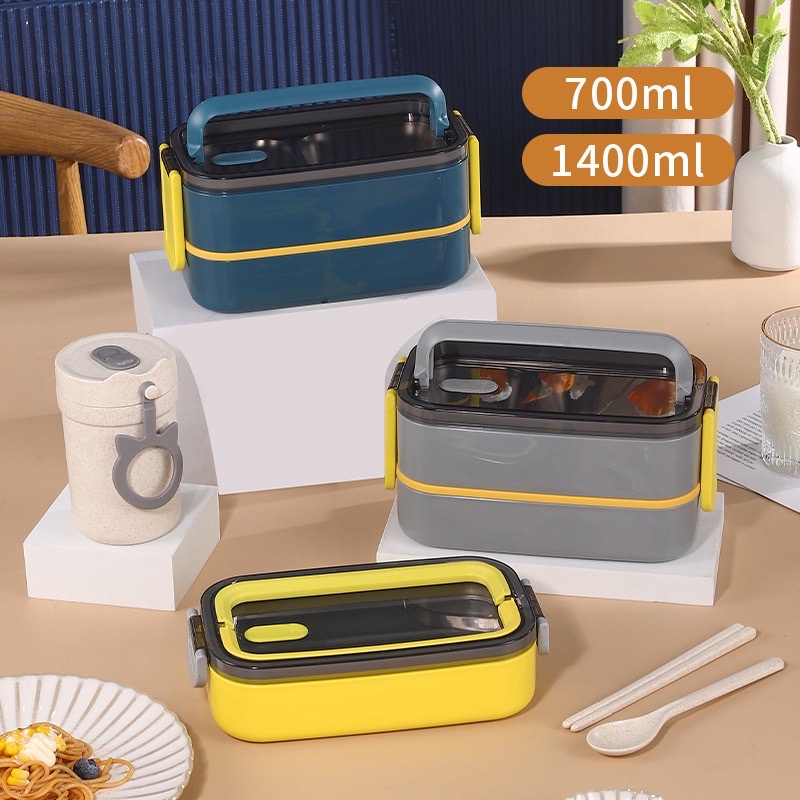Stainless Steel Bento Box Double Layer Lunch Box | Shopee Philippines