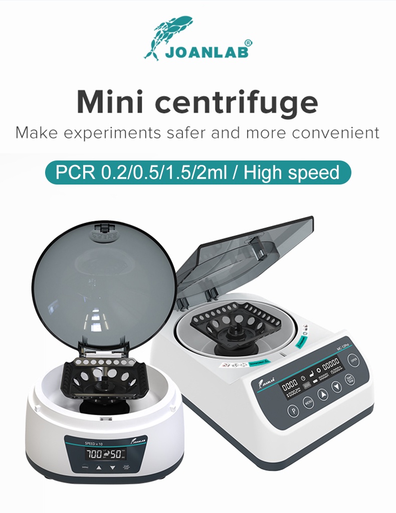 Joanlab Pcr Centrifuge Machine Digital High-Speed Laboratory Plasma Microcentrifuge 12000rpm 0.2 ...