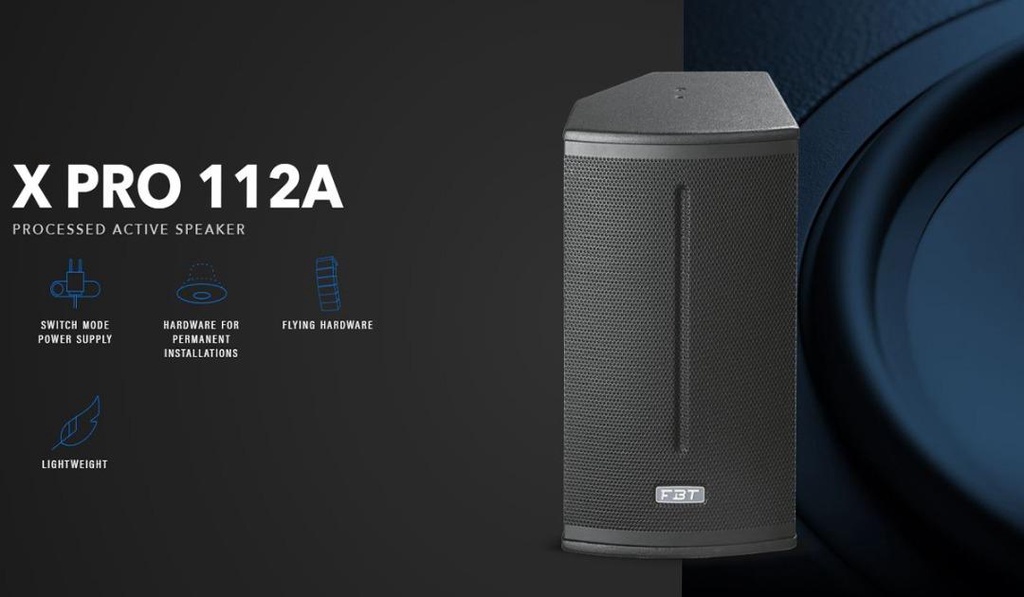 FBT - X-Pro 112A 12" 1200/300W 2-Way Active Speaker then Built-in 3 ...