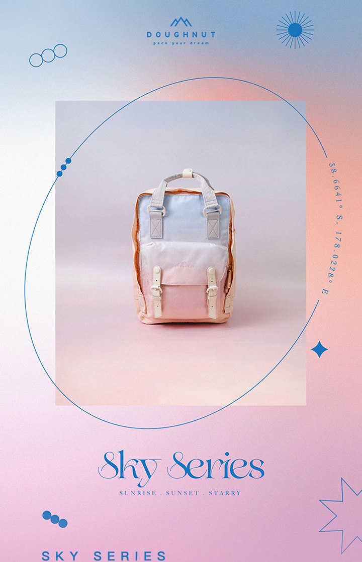 MYD Korean doughnut macaroon backpack 14-inch laptop backpack school ...