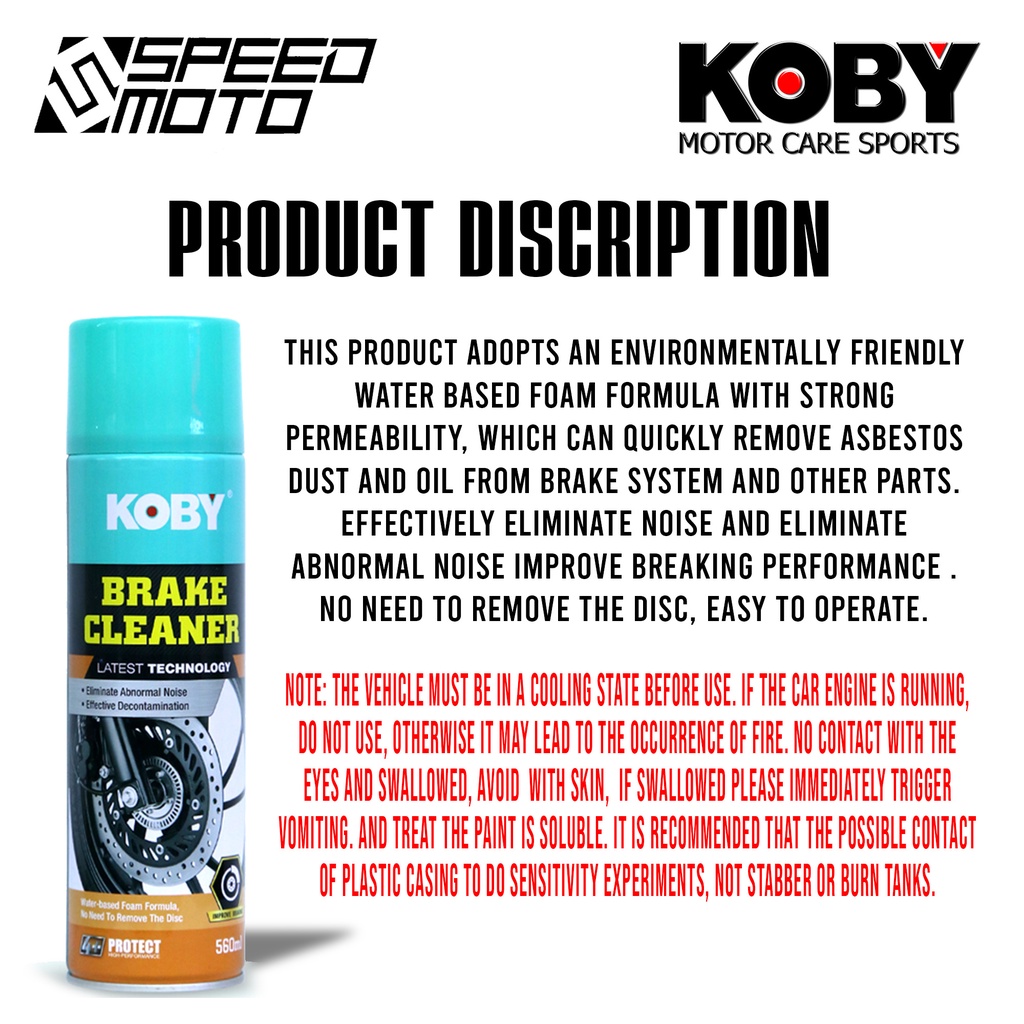 KOBY BRAKE FOAM CLEANER 560ML M333 / DISC-BRAKE DEGREASER CLEANING ...