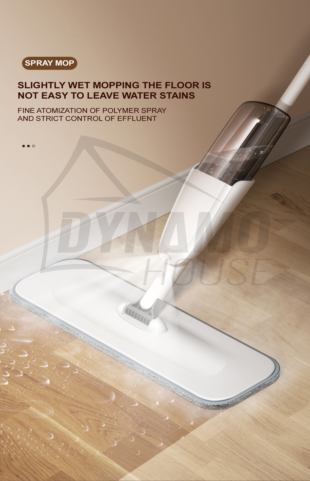 Spray Mop 360 Degrees With Spinner Head Flat Floor Cleaner Microfiber ...