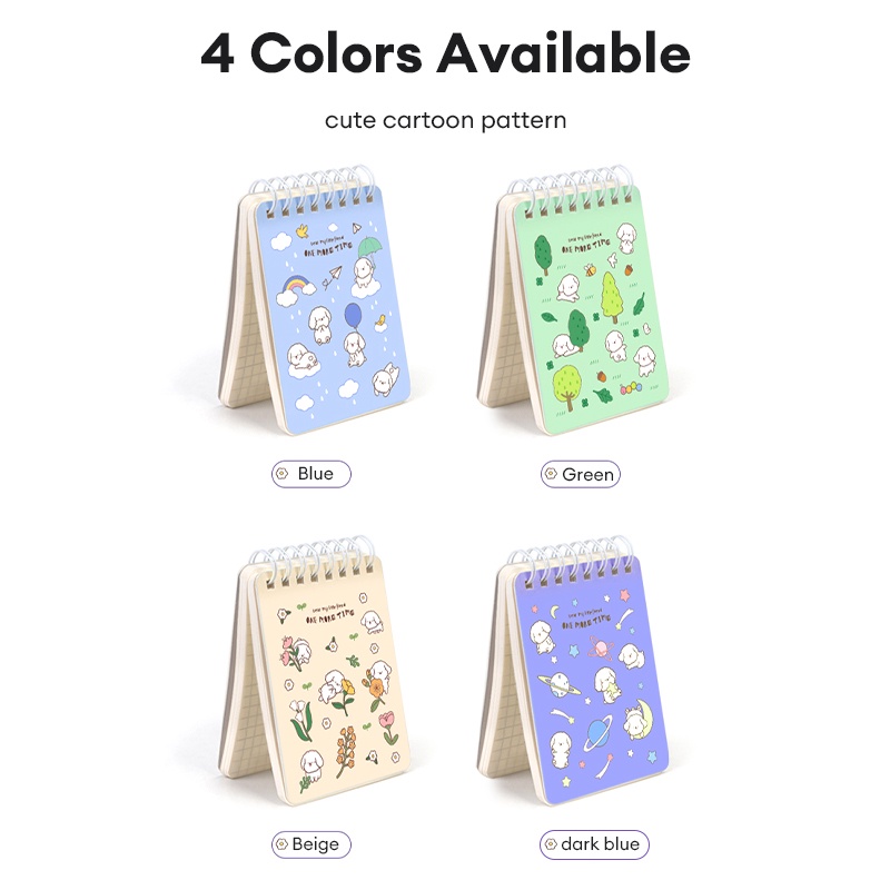 Deli A7 Spiral Notebook 100 Sheets Cute Mini Notepad School Supplies ...