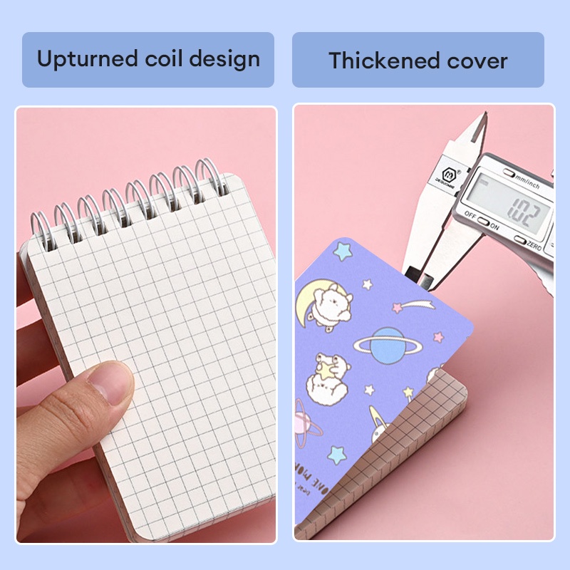 Deli A7 Spiral Notebook 100 Sheets Cute Mini Notepad School Supplies ...