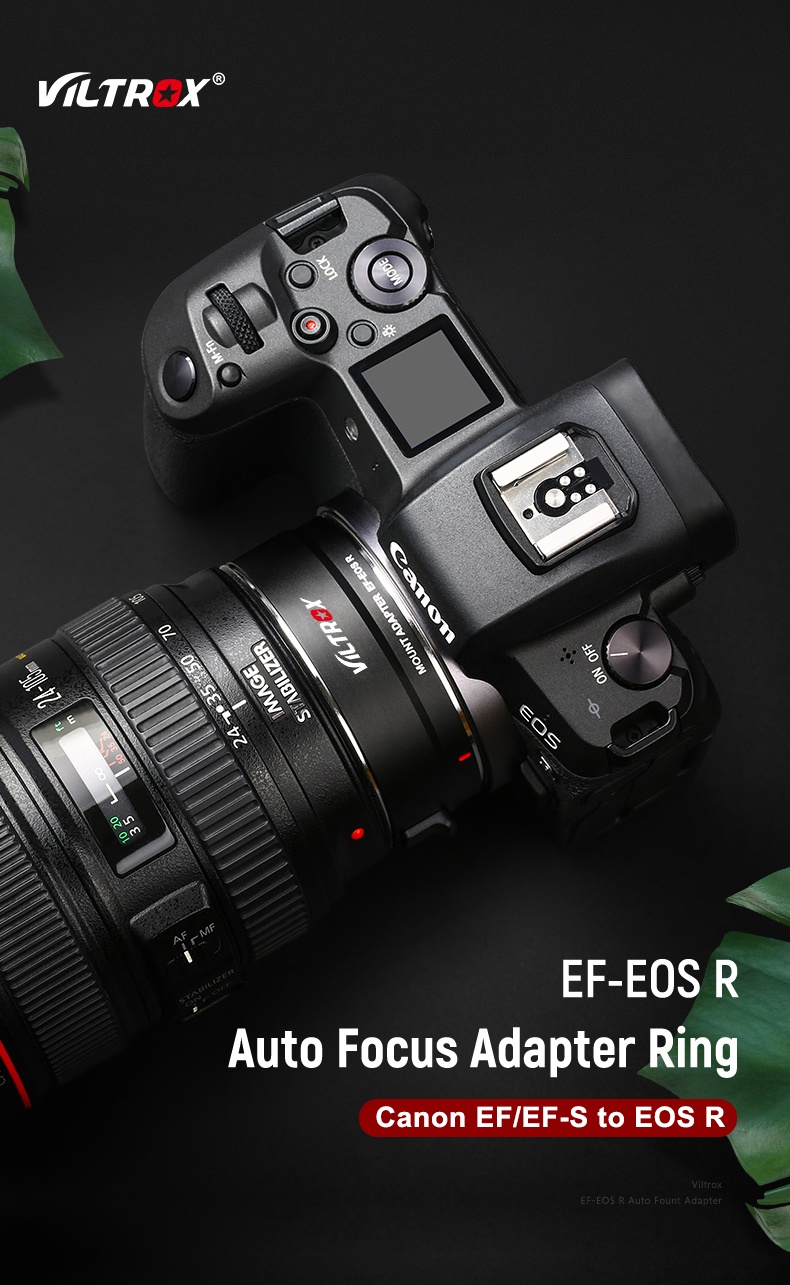 Viltrox EF-EOSR Auto Focus Adapter Ring EF-RF for Canon EF/EF-S Lens to Canon RF Cameras EOS R ...