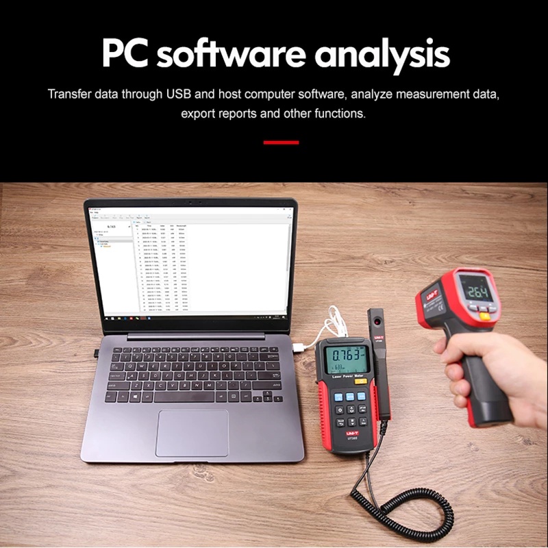 Uni T Ut385 Laser Power Meter Power Analyzer Data Logger Laser Sensor