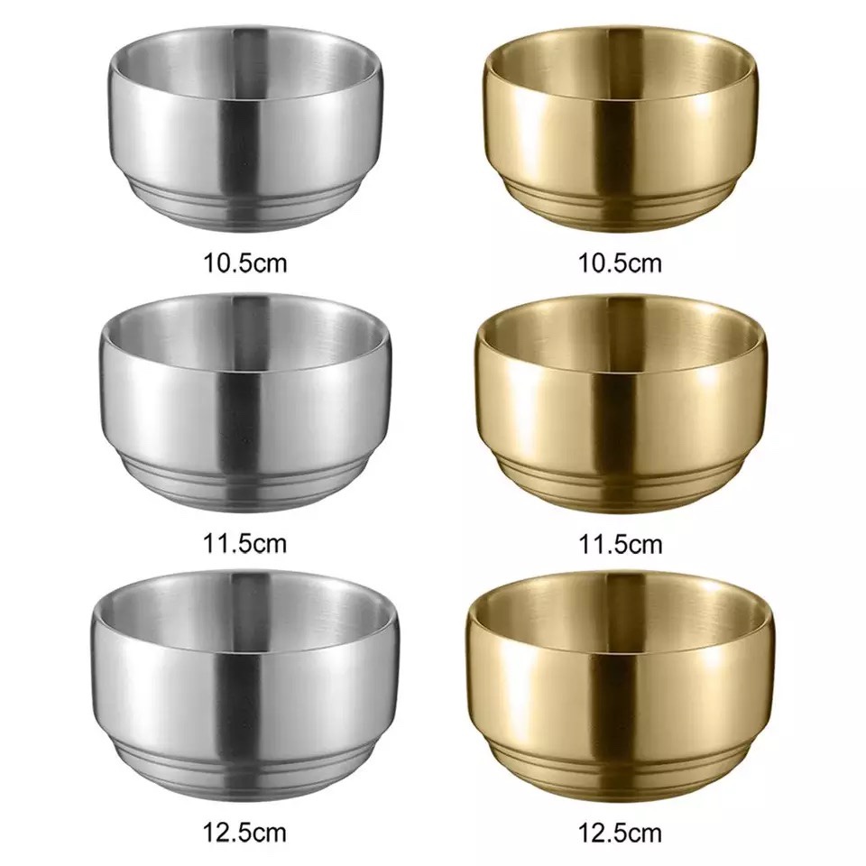 304 Stainless Steel Double Rice Bowl Soup Bowl Steamed Rice Bowl Anti ...