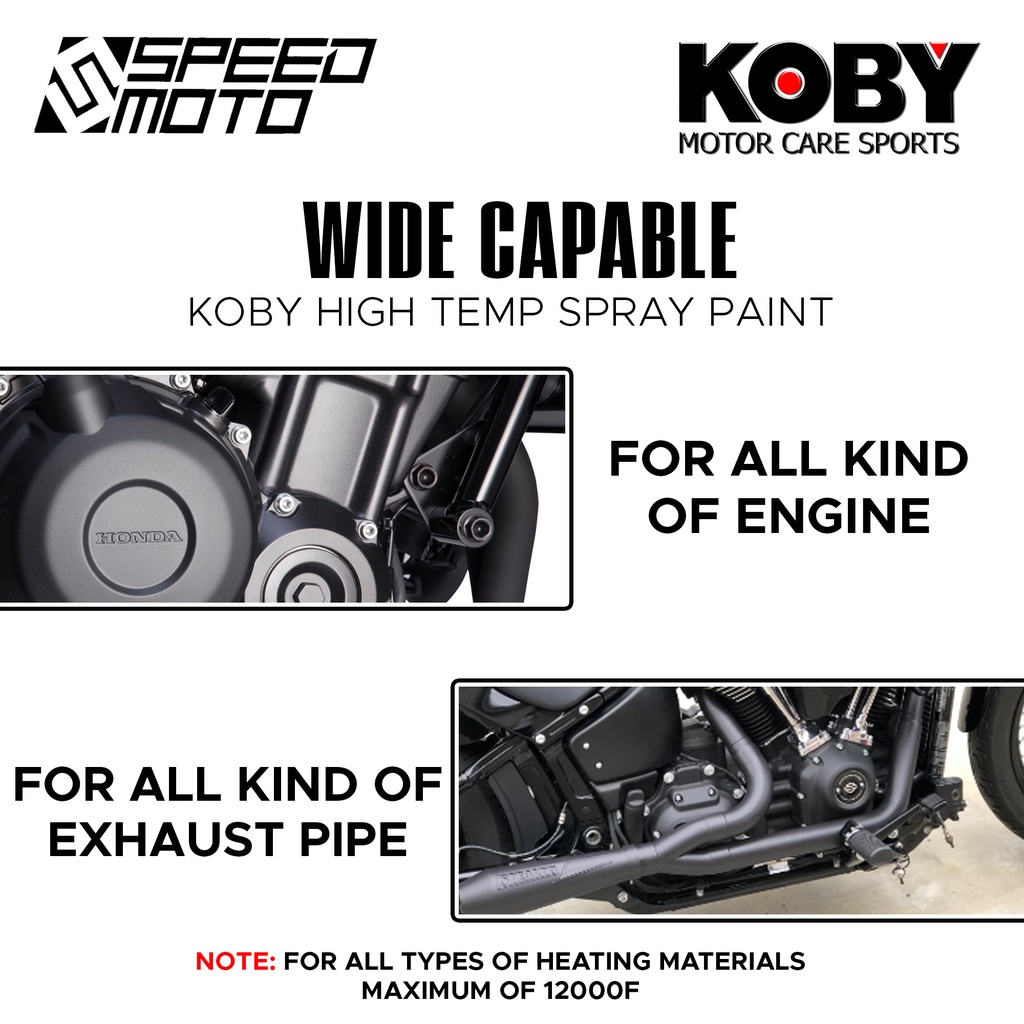 KOBY HIGH-TEMP SPRAY PAINT / ENGINE COATING SPRAY 450ML UNIVERSAL M338 ...