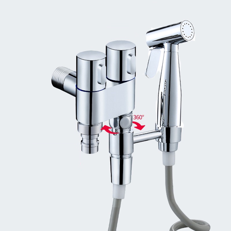 BAOKEMO Bidet Sprayer Set Double Outlet Double Control 1/2Inch | Shopee ...