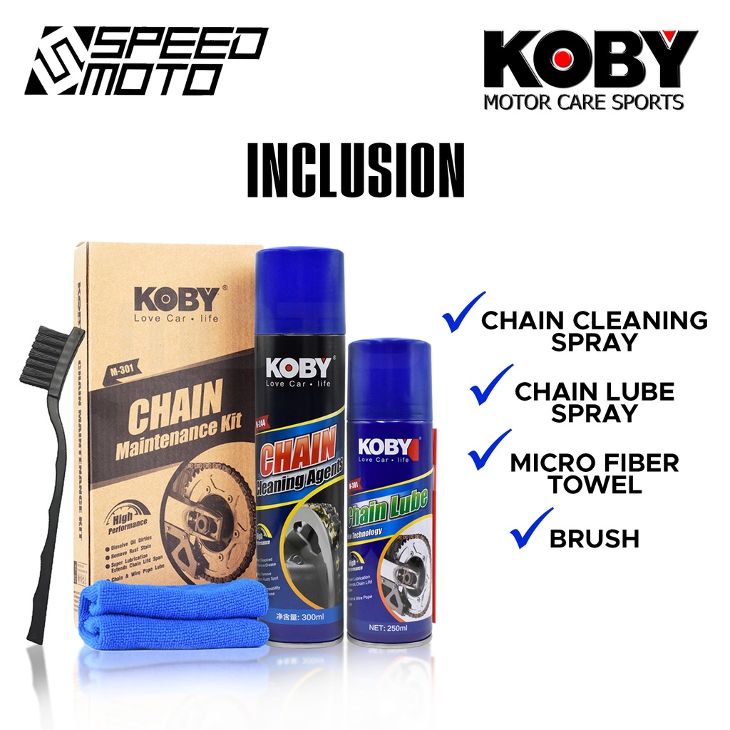 KOBY 2 in 1 CHAIN MAINTENANCE KIT FOR MOTORCYCLE | Shopee Philippines