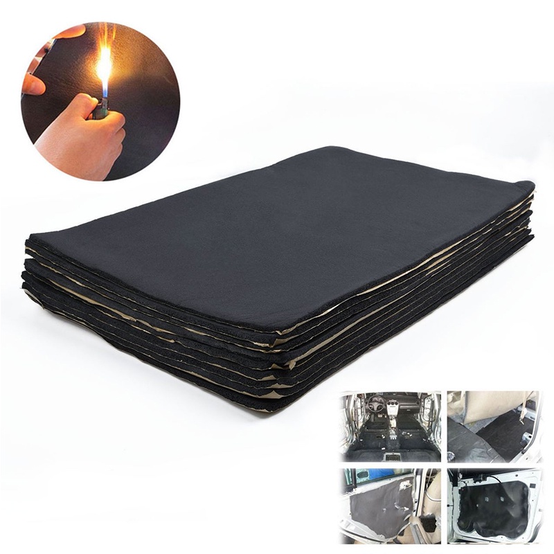 6pcs/12pcs 50*30cm Self Adhesive Car Heat Sound Insulation Rubber Pad ...