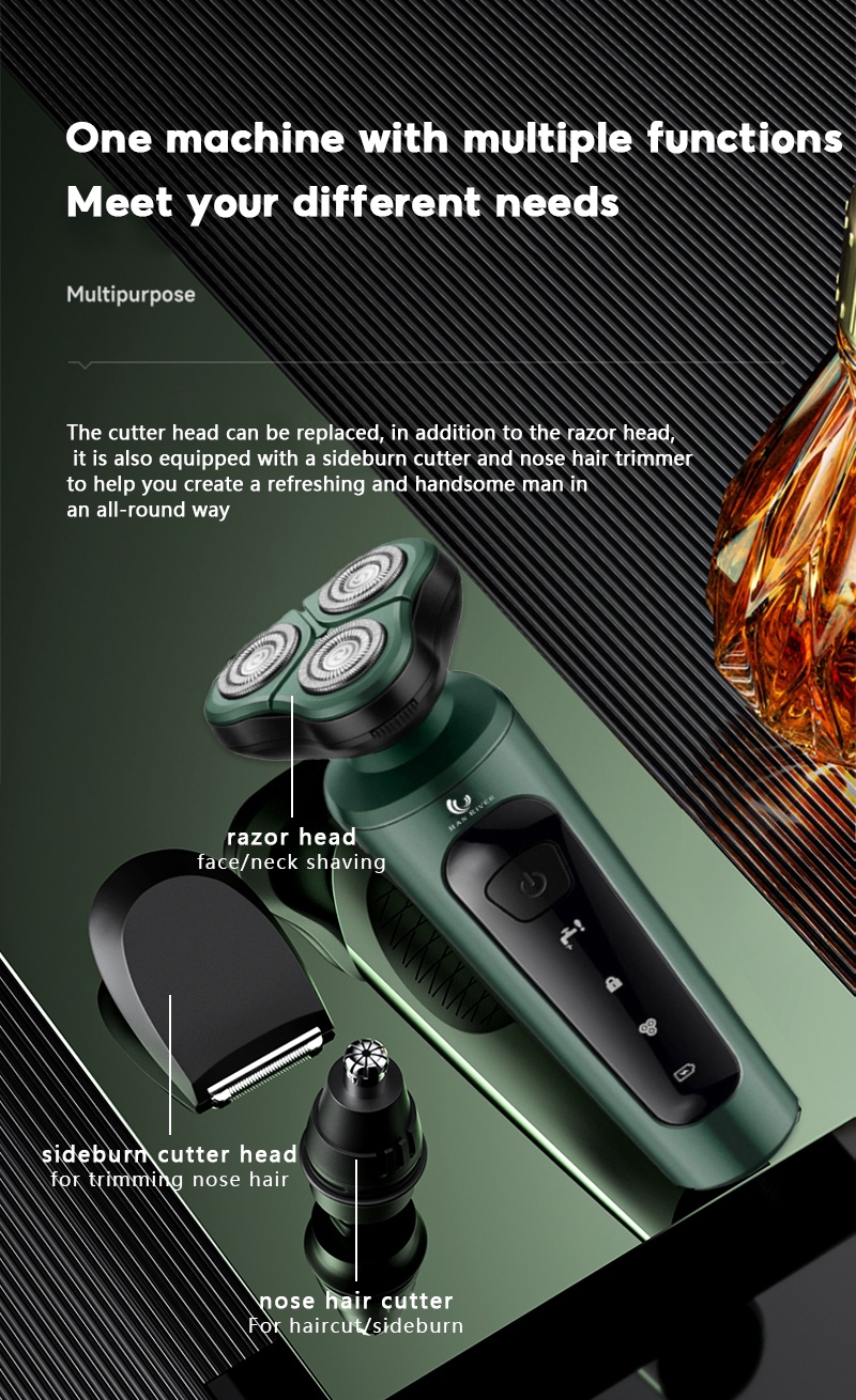 HAN RIVER Shaver 3D Float Razor USB Rechargeable Shaver For Man Green ...
