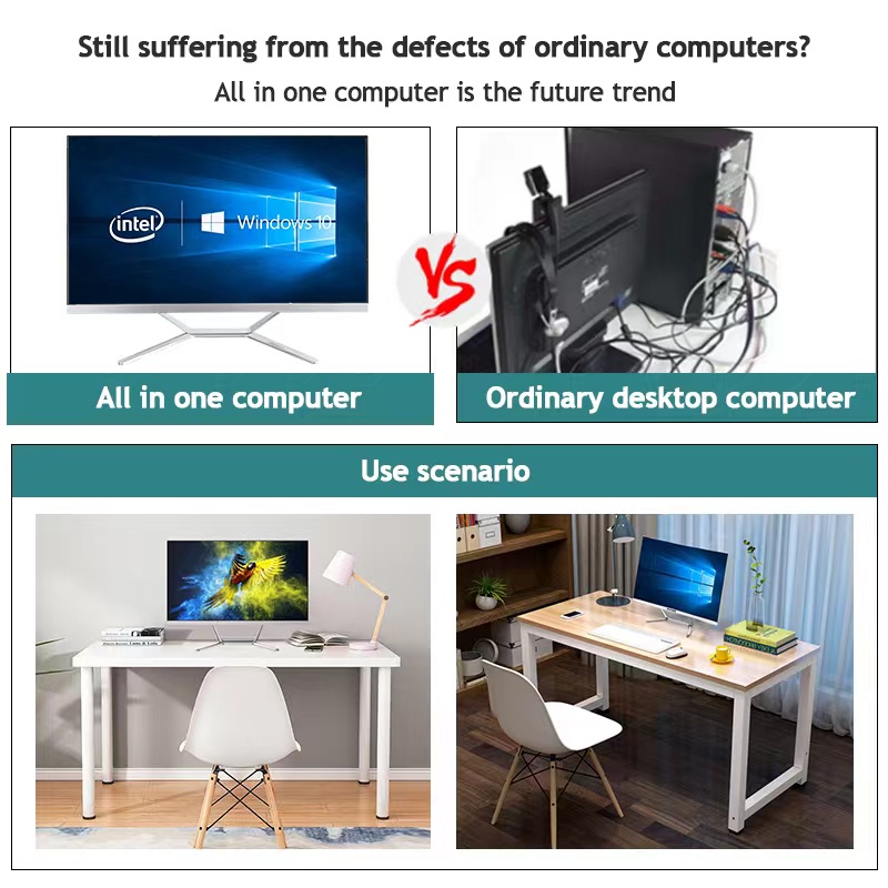 VOVOVA All In One PC Desktop Computer Set Core i5/i7 16G RAM 512G SSD ...