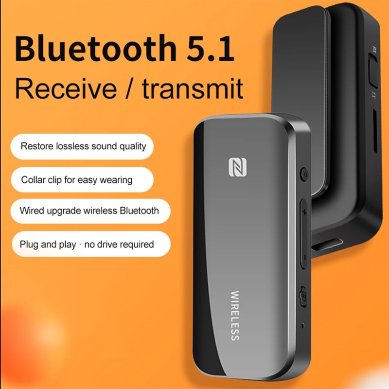 Stereo Audio Bluetooth Receiver Transmitter BT5.1 NFC Type C Charging Handsfree Wireless Car Kit ...