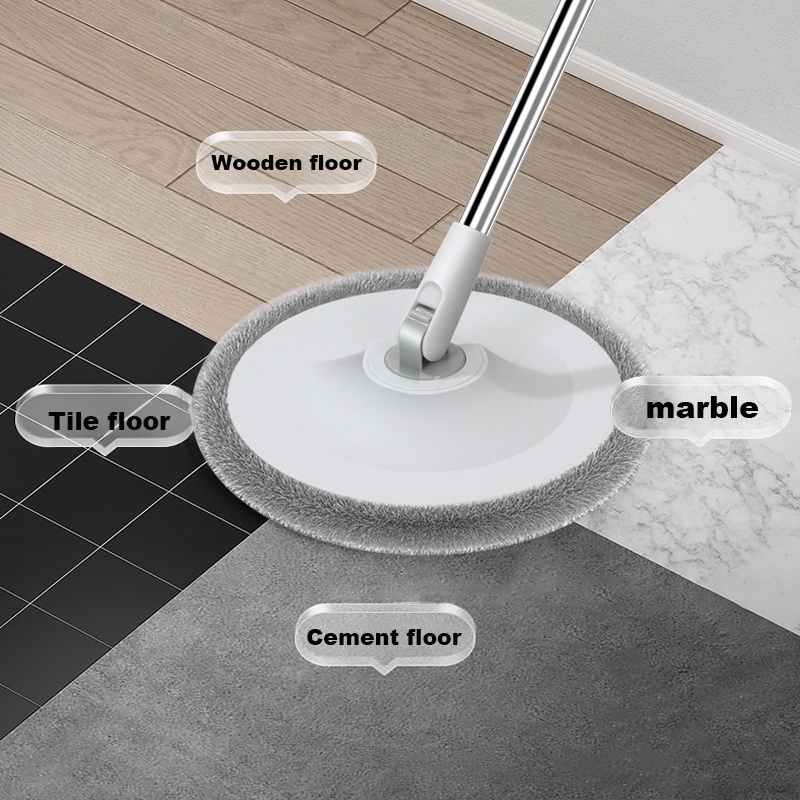 【Gift】Mop with spinner and Bucket Clean Dirty Water Separation Self ...