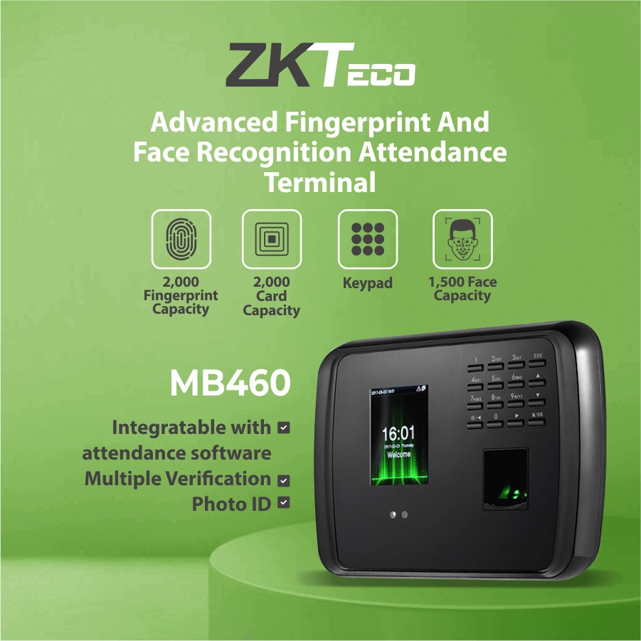 Zkteco Mb460 Id Adms Biometric Door Access Control Face Fingerprint Time Attendance Machine