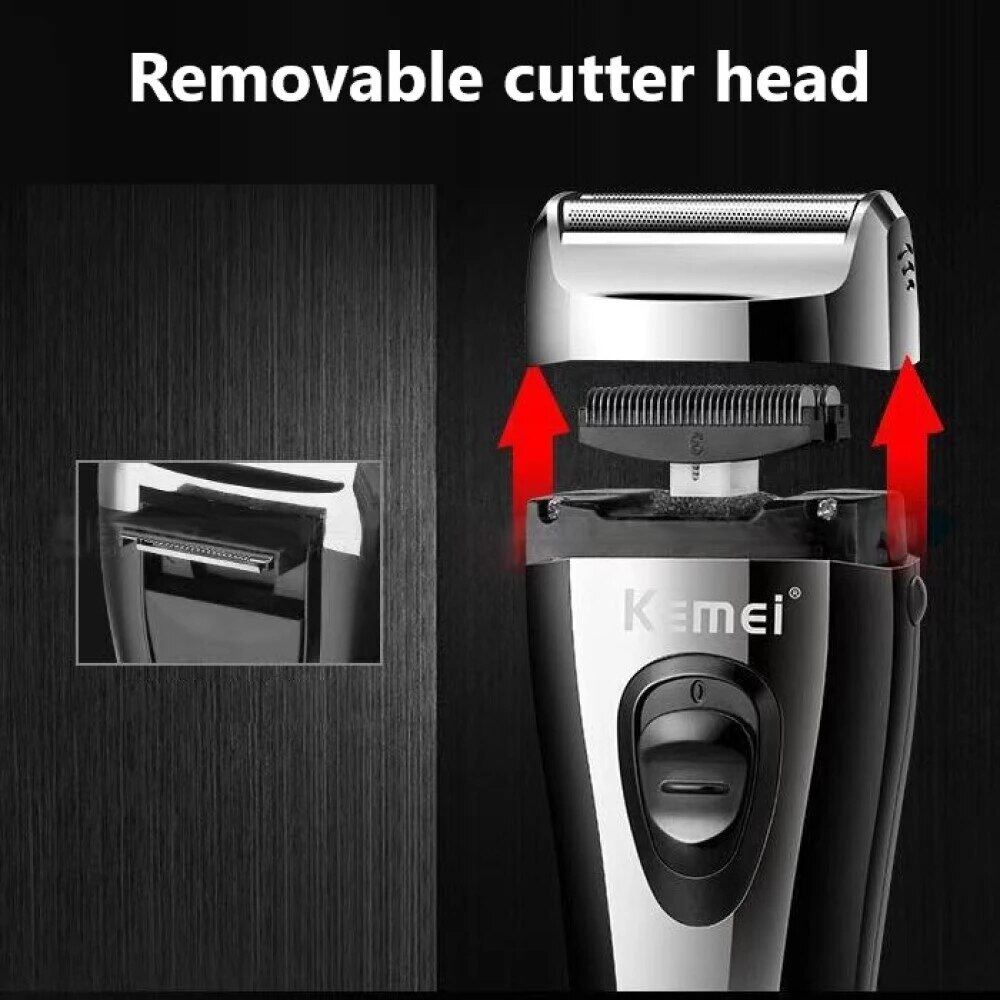 Kemei Rechargeable Electric Shaver Cordless USB Shaving Machine Barber ...