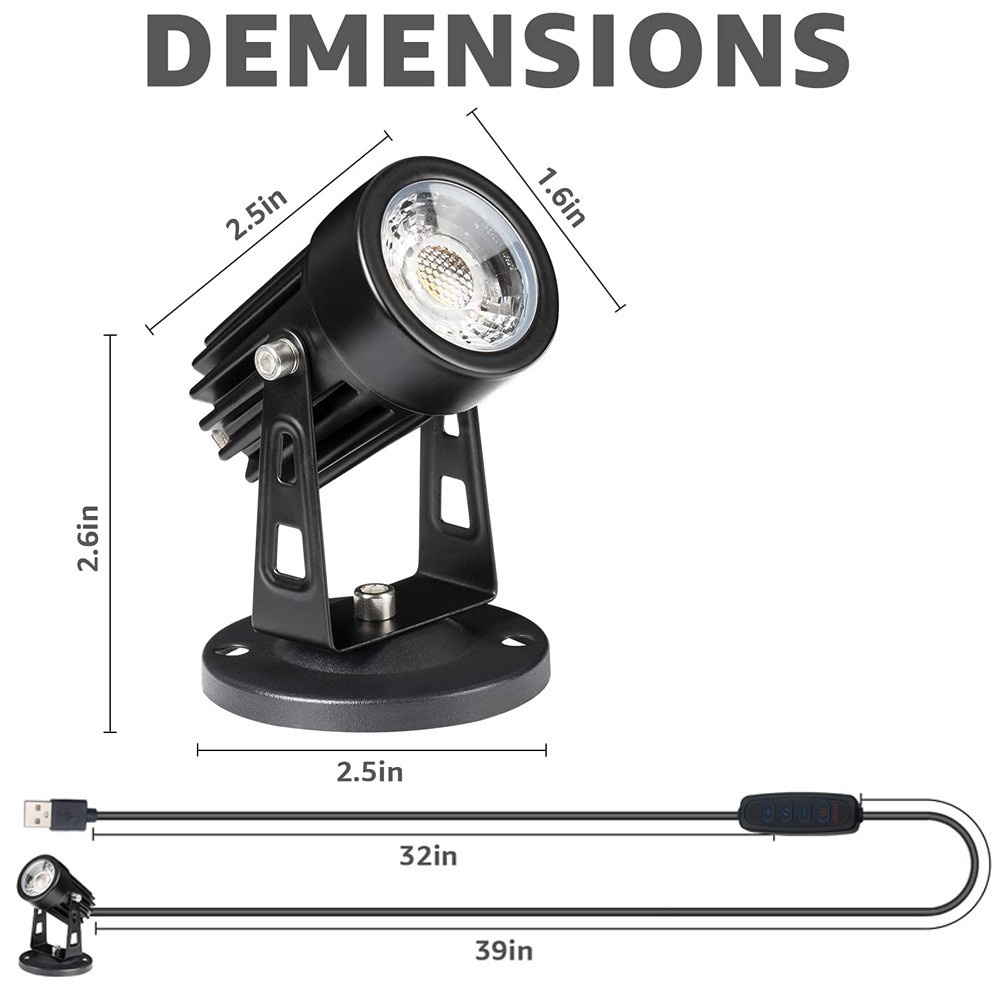 LED 5V USB Spot Light Indoor for Plants Uplights Spotlight Lamp Accent ...