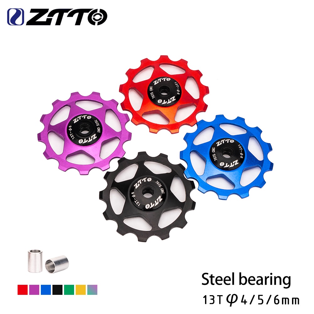 ZTTO 2PCS MTB Bicycle 13T Rear Derailleur Jockey Wheel 13T 14T Steel Bearing Pulley AL7075 CNC ...