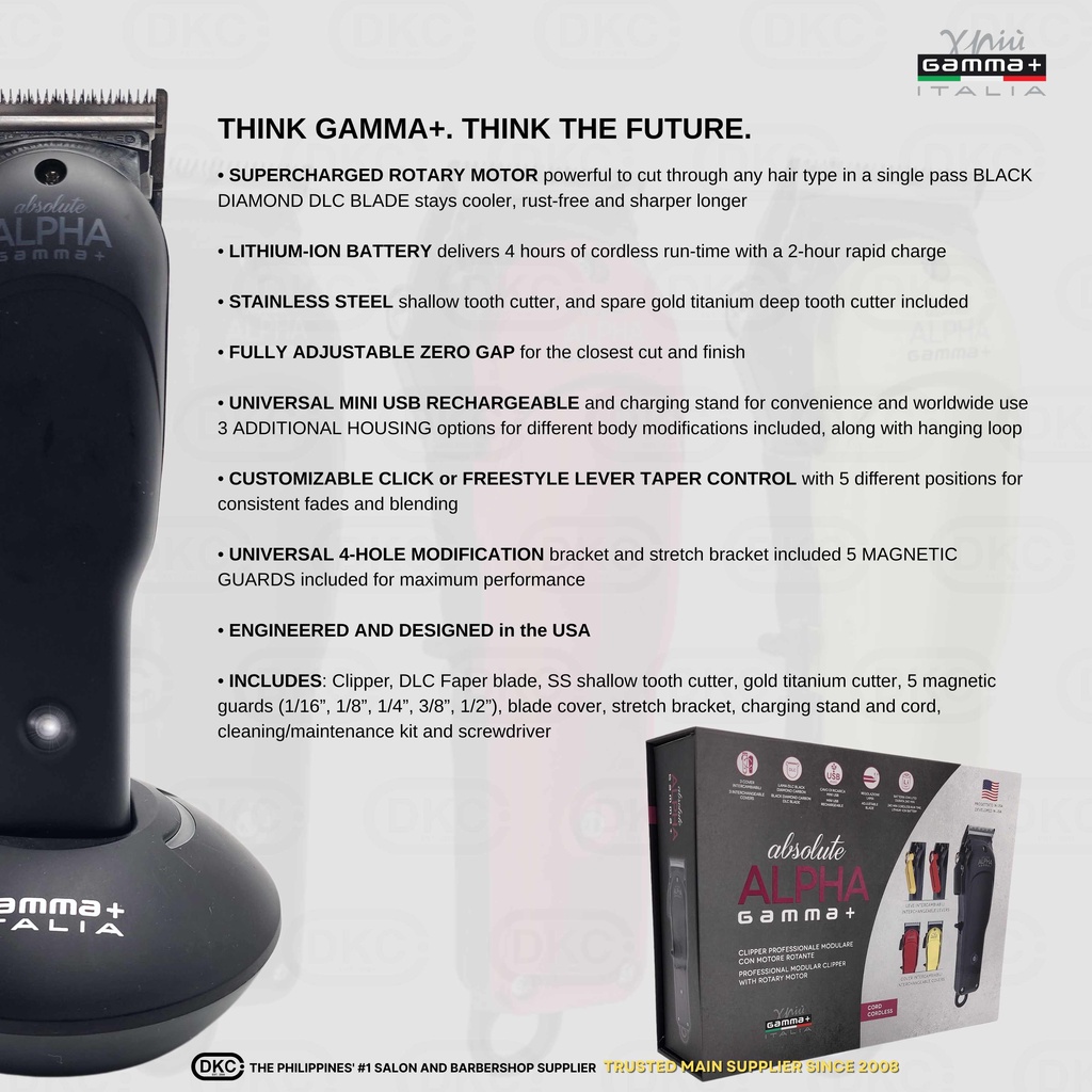 Absolute Alpha Gamma Plus USB Cordless Clipper 5500rpm Professional ...