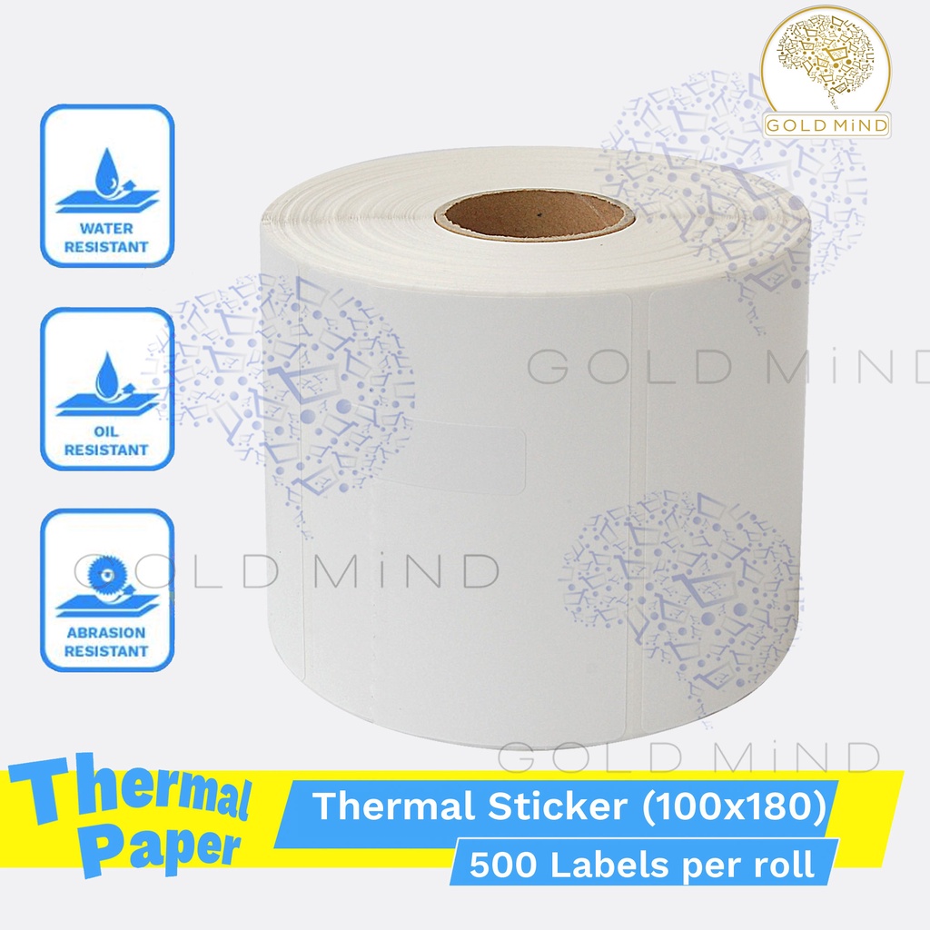 100x180 Thermal Sticker Paper Adhesive Label for Thermal Printer 500 ...