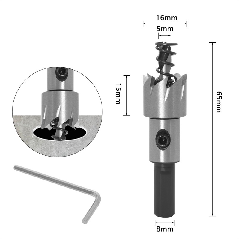 Carbide Tip HSS Drill Bit Hole Opener 16mm High Speed Steel Hole Saw ...