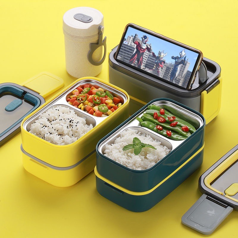 Stainless Steel Bento Box Double Layer Lunch Box | Shopee Philippines
