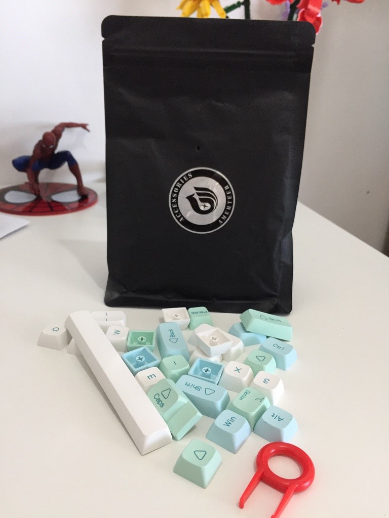 Ice Crystals Mint Keycaps XDA Profile PBT Sublimation For Keyboard ...