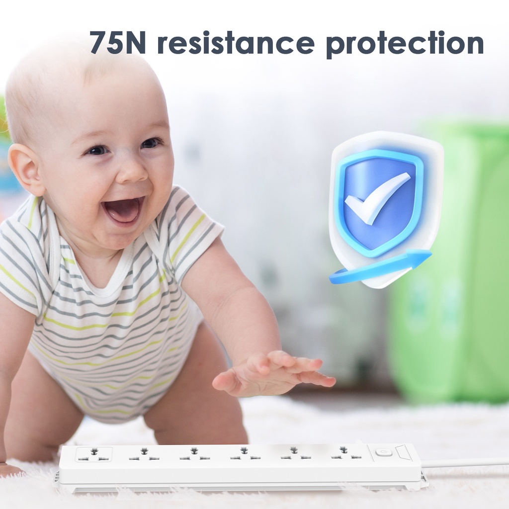 Deli Vusign Power Strip Electric Socket Extension 6 Gang Universal 3M ...