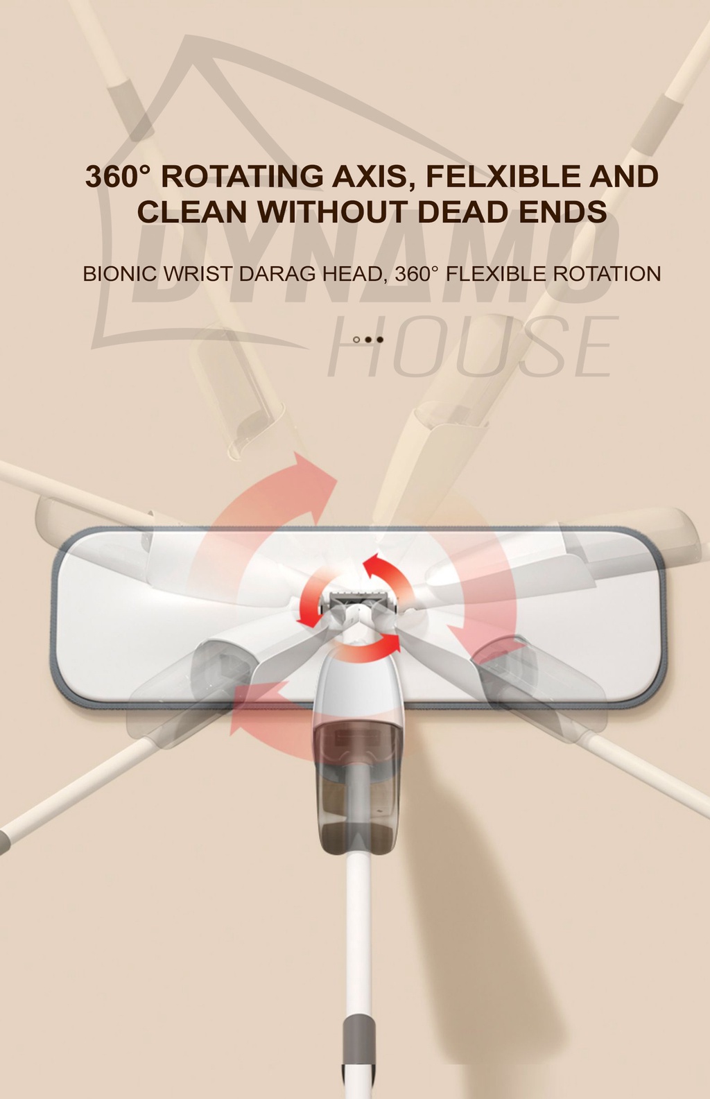 Spray Mop 360 Degrees With Spinner Head Flat Floor Cleaner Microfiber ...