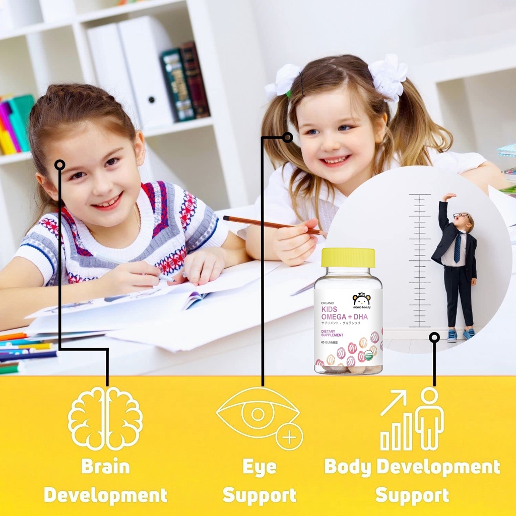 MAMA BEAUTY Kids Gummies OMEGA + DHA, Bone Health, Multivitamin ...