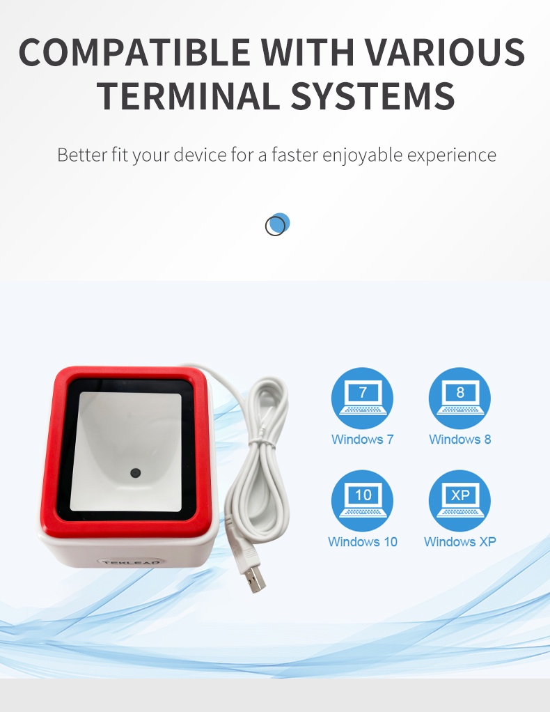 2D desktop barcode scanner USB ports can scan QR code 1D&2D barcode ...