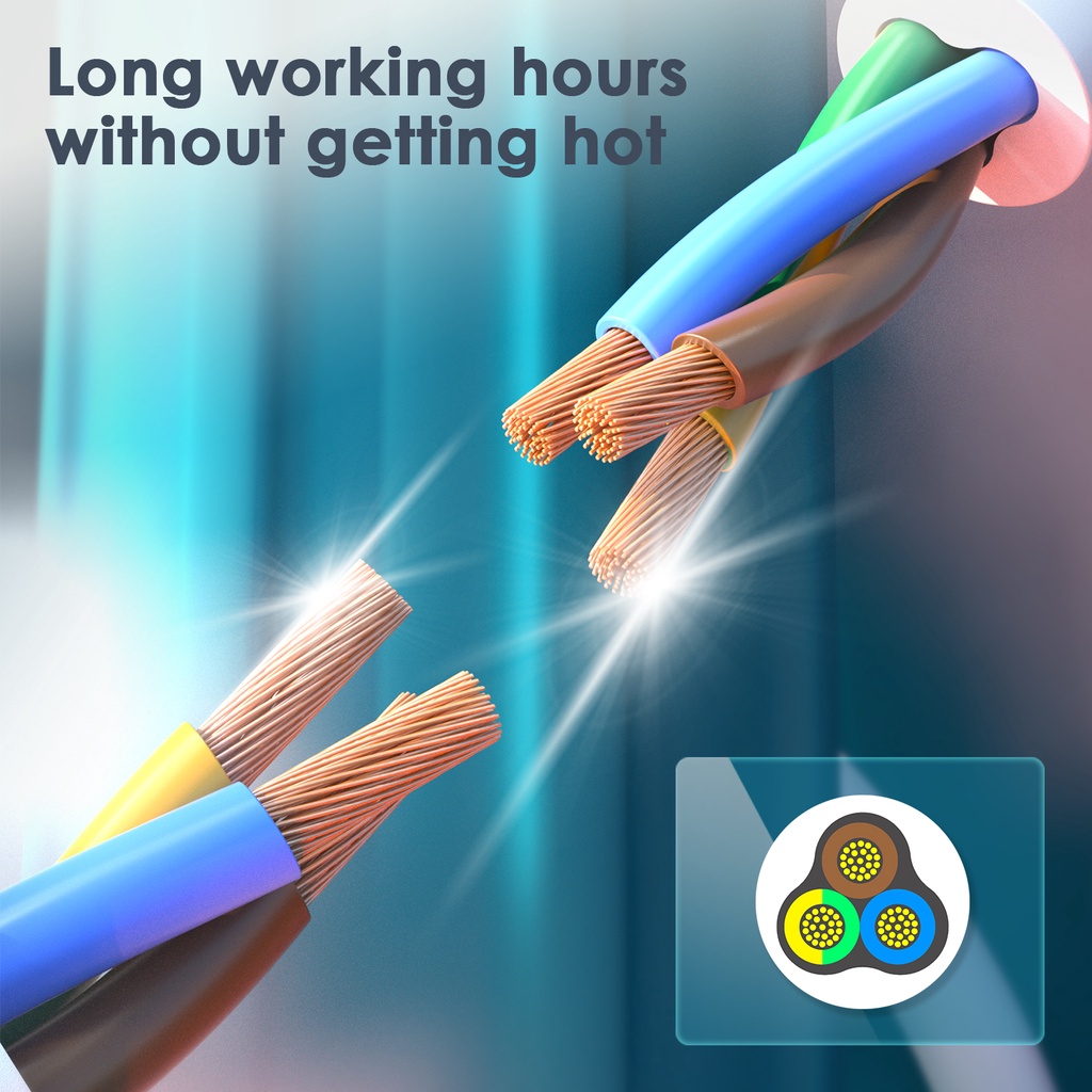 Deli 2M Power Strip Universal Triple Electirc Socket With 3 USB Port ...