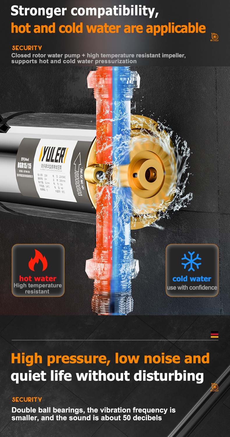 MIDOO Water Booster Pump 220V 100W/150W/260W Automatic Home Shower ...