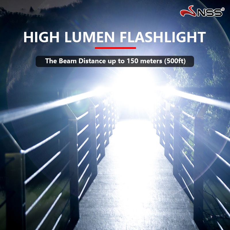 NSS LED Searchlight Flashlight Rechargeable Super Bright 1000mAh LED ...