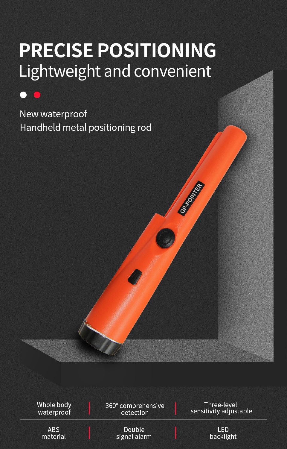 Metal Detector Portable Waterproof Hand-held Detector Gold And Silver ...