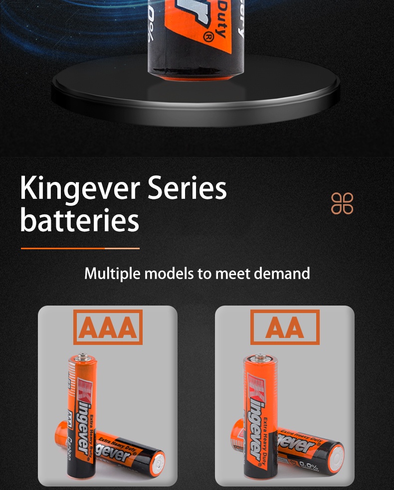 Kingever 100% Original AAA AA C D 9V/6F22 Extra Heavy Duty Battery 2 Packs classic series ...